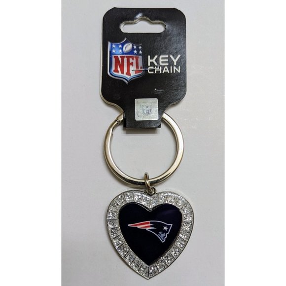 Rico | Accessories | New England Patriots Clear Rhinestone Heart Key ...